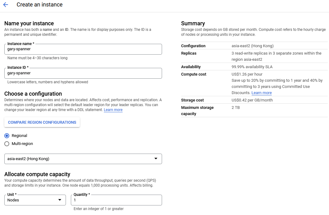 Setup Cloud Spanner database and exporting it – Gary Yiu